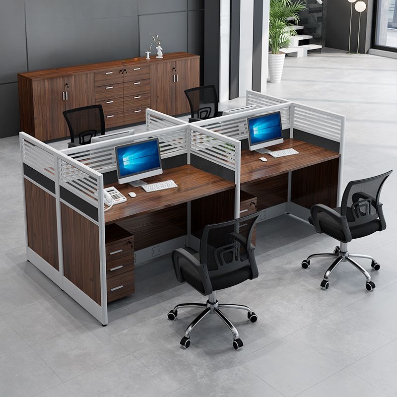 4-User Modern Modular Office Workstation