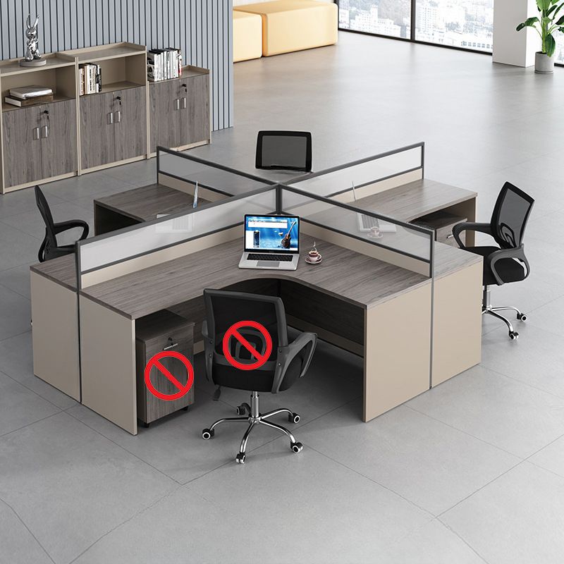 Four-Way Curved Office Workstation – Ideal Furniture