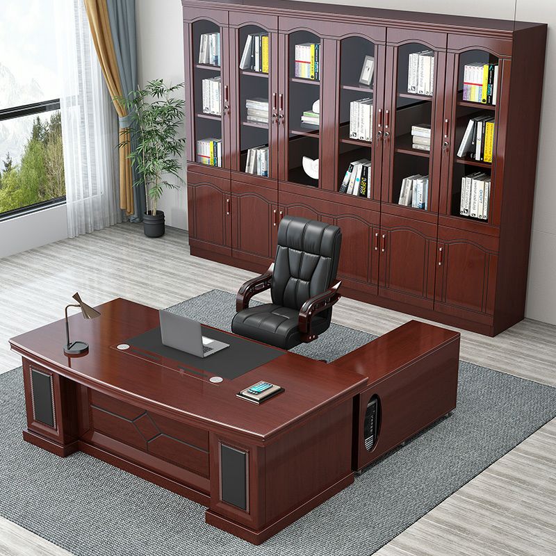 L-shaped boss office executive desk - Ideal Furniture