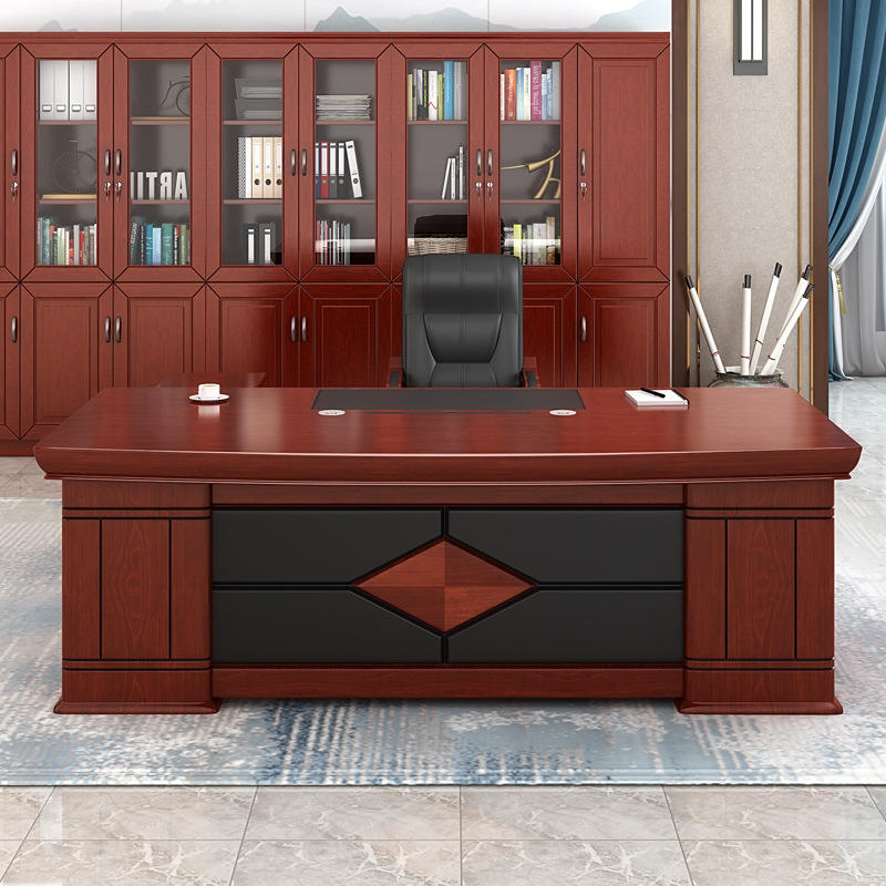 L-shaped boss office executive desk - Ideal Furniture