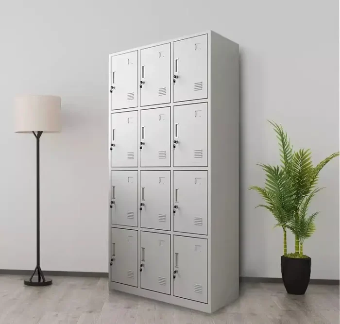 12-Locker Steel Storage Cabinet - Ideal Furniture