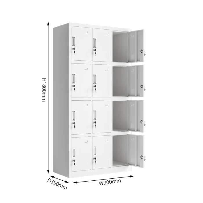12-Door Steel Locker Cabinet - Ideal Furniture
